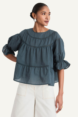 MERLETTE Merlette Sol Crochet-Trimmed Top